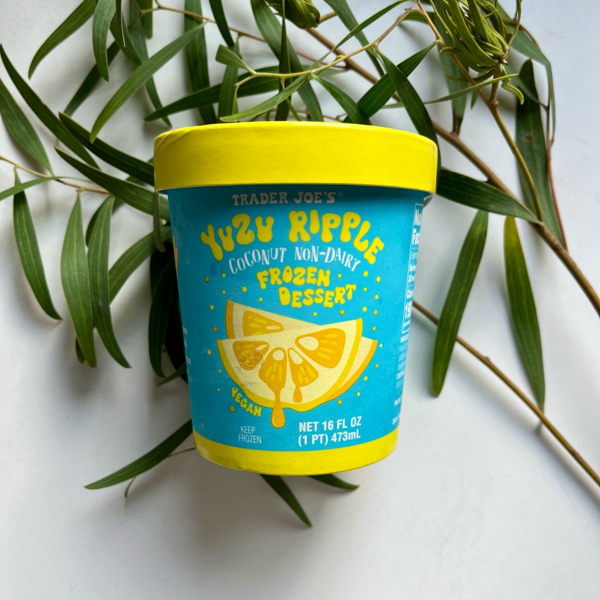 Yuzu Ripple Coconut Non-Dairy Frozen Dessert from Trader Joe's - Vegan ...