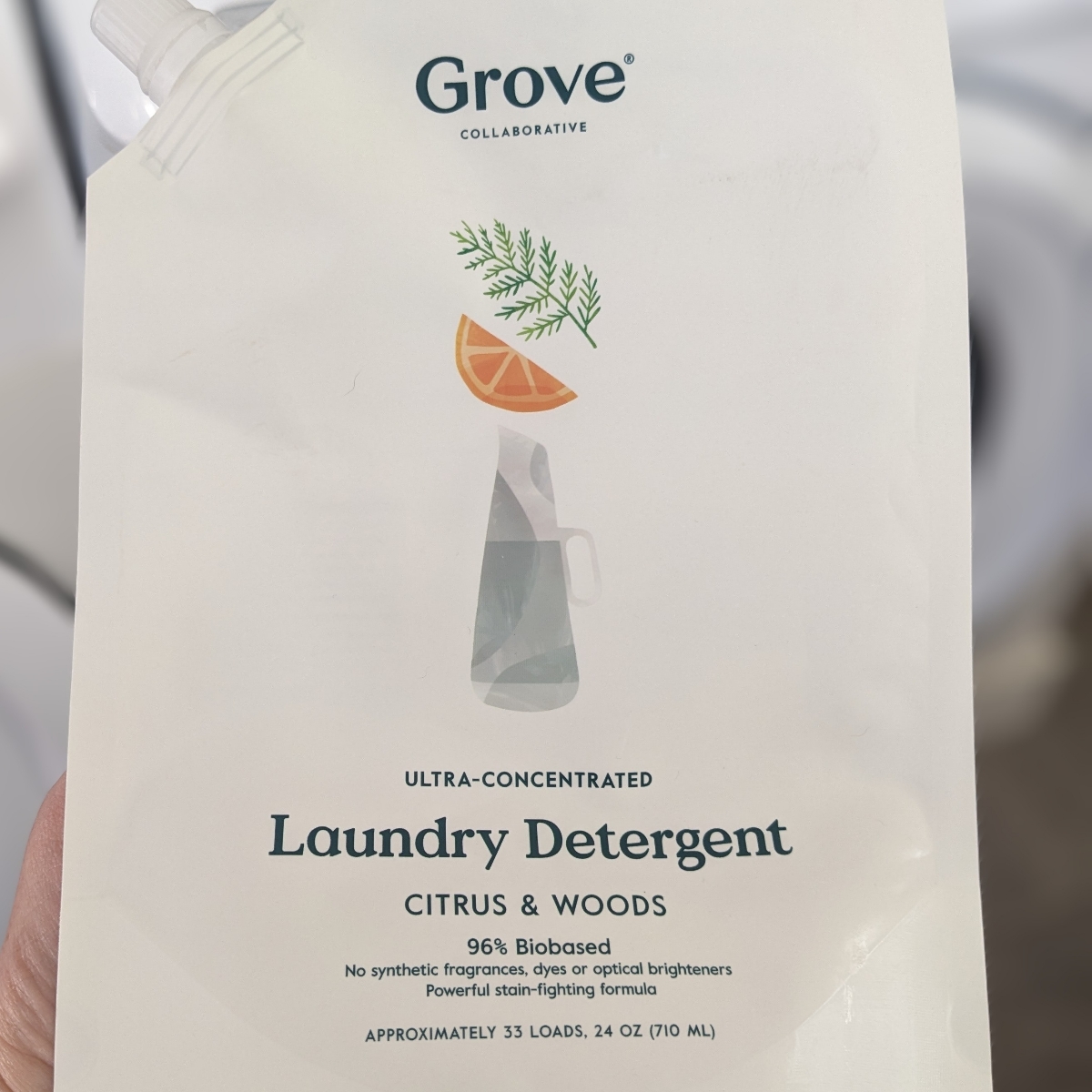 ultra-concentrated laundry detergent citrus and woods from Grove ...