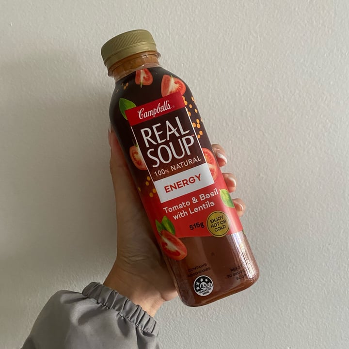 Campbell's real soup Tomato & Basil With Lentils Review | abillion