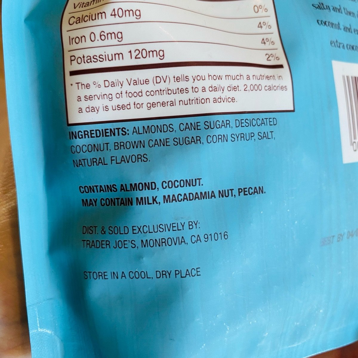 Coconut Flavored Almonds from Trader Joe's - Vegan Product Reviews & Ratings | abillion