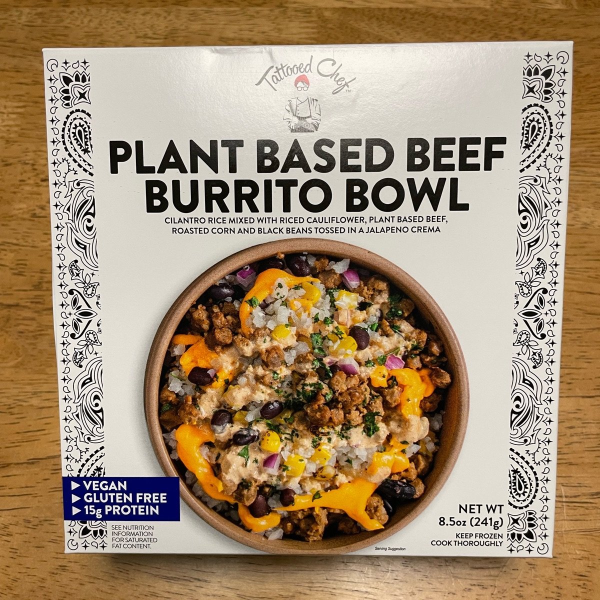Tattooed Chef Plant Based Beef Burrito Bowl Review | abillion