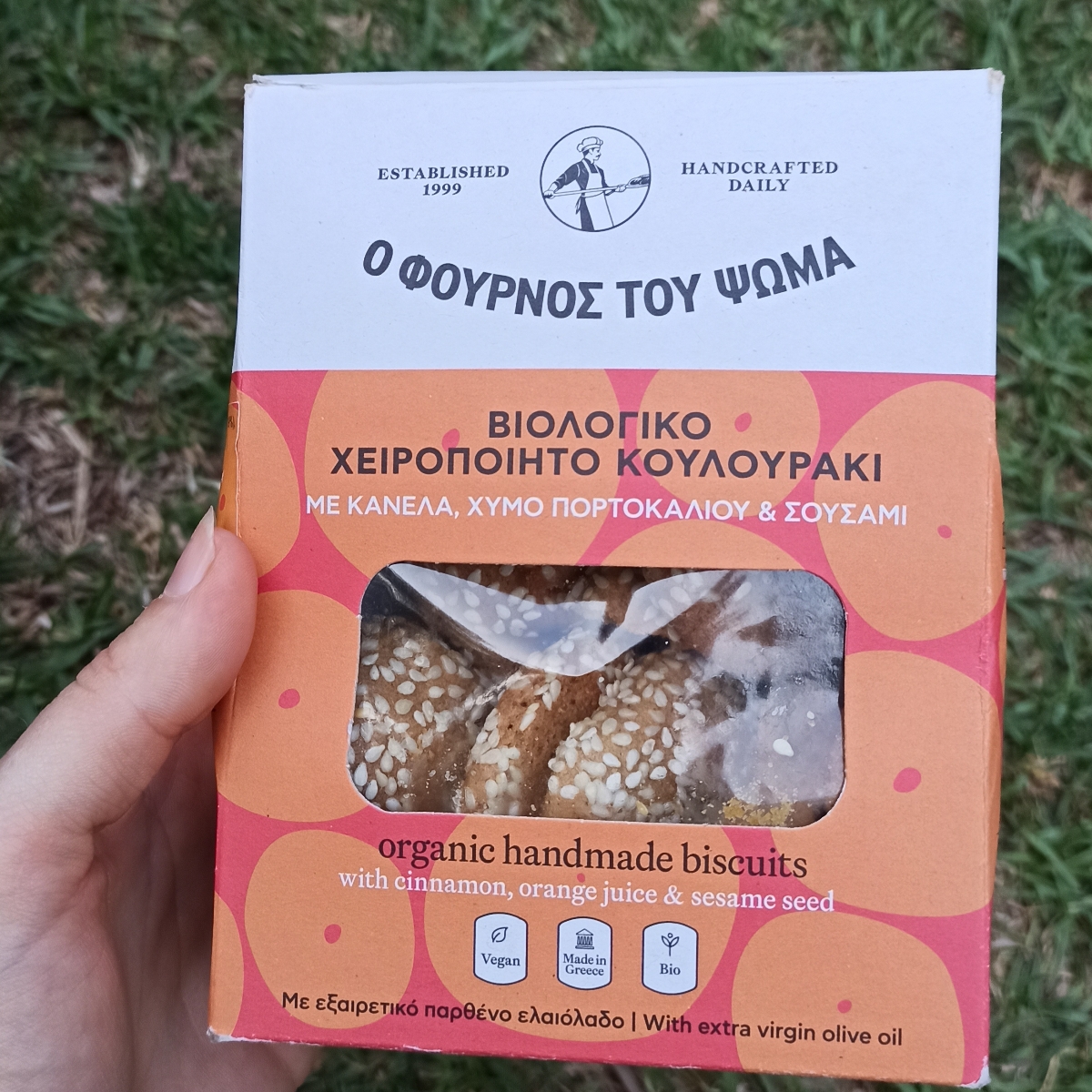 Organic handmade biscuits with cinnamon, orange juice and sesame seed ...