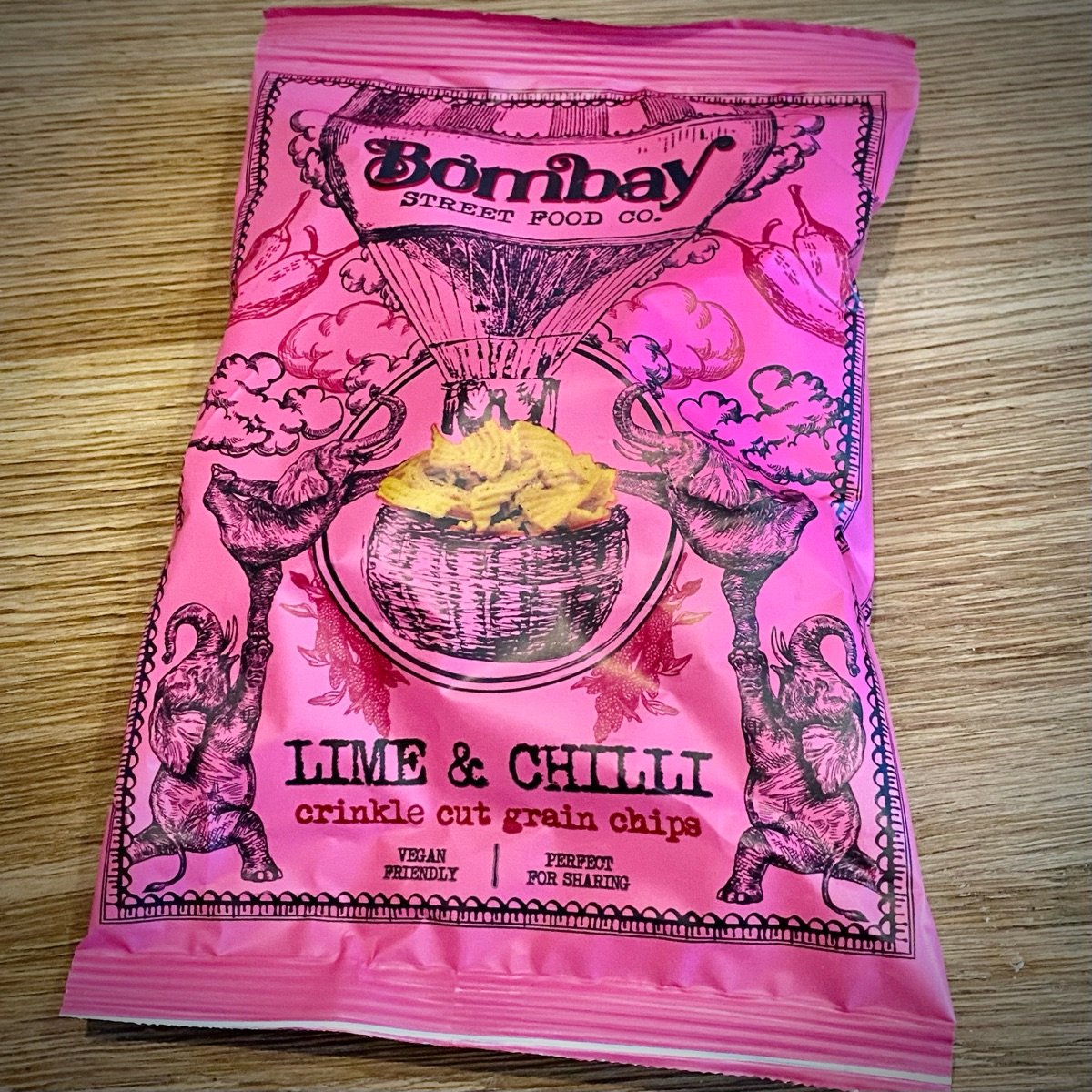 lime & chilli crinkle cut grain chip at Bombay street food co. - Review ...