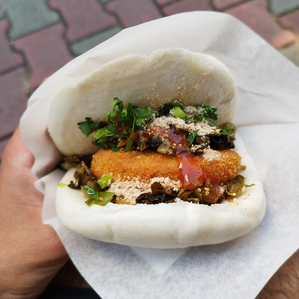 Taiwan Traditional Steam Bao Sandwich at 小來刈包, Tainan - Vegan Dish ...