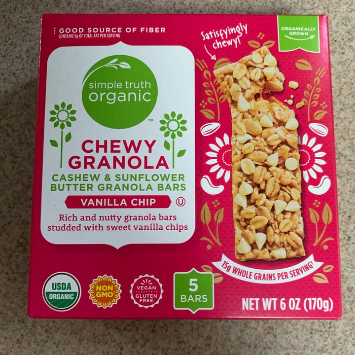 Simple Truth Cashew & Sunflower Butter Granola Bars Vanilla Chip Review ...