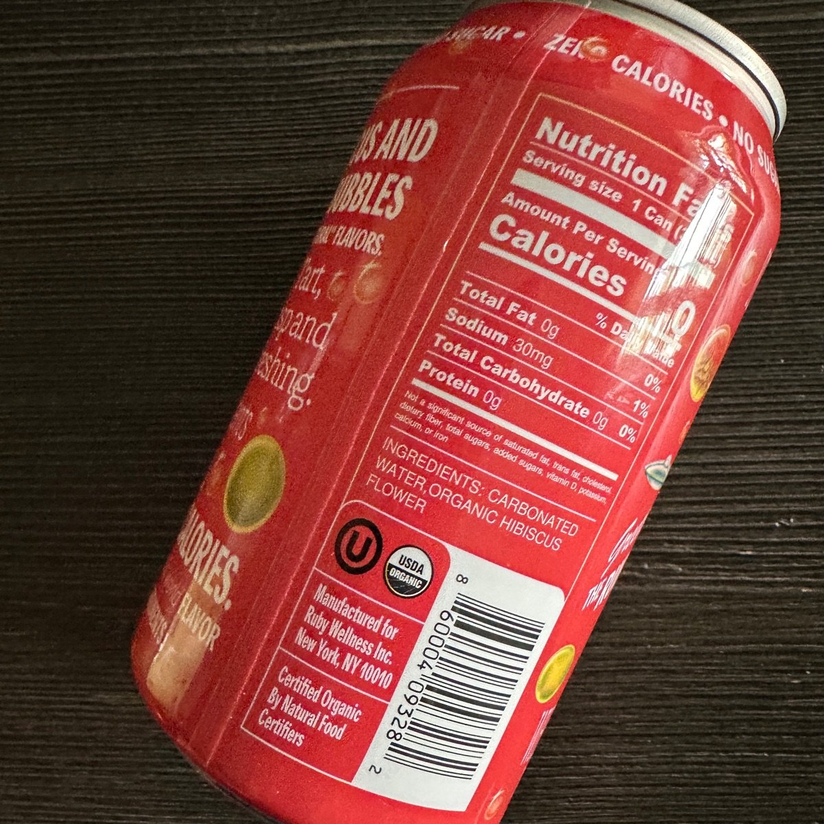 Sparkling Hibiscus Water, Unsweetened from Ruby - Vegan Product Reviews ...