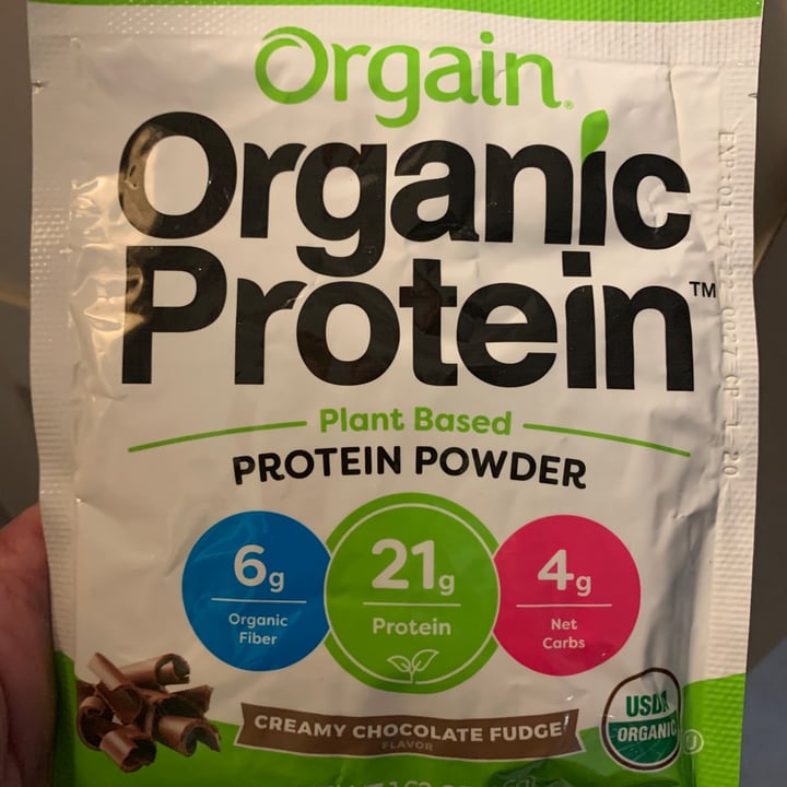Orgain Creamy Chocolate Fudge Organic Protein Plant Based Protein ...