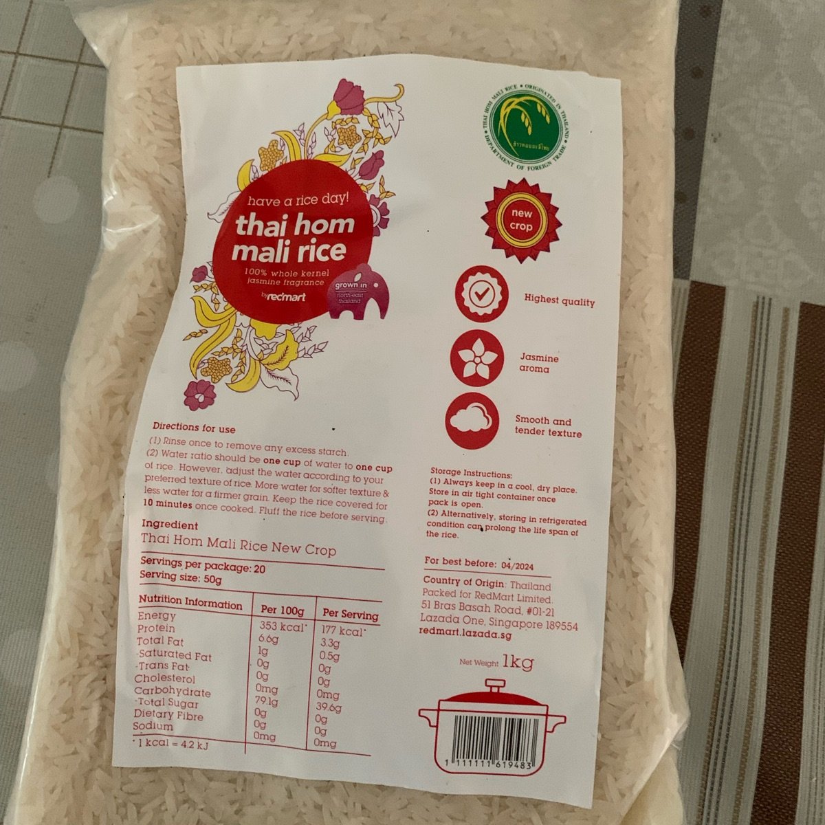 thai hom mali rice from RedMart - Vegan Product Reviews & Ratings ...