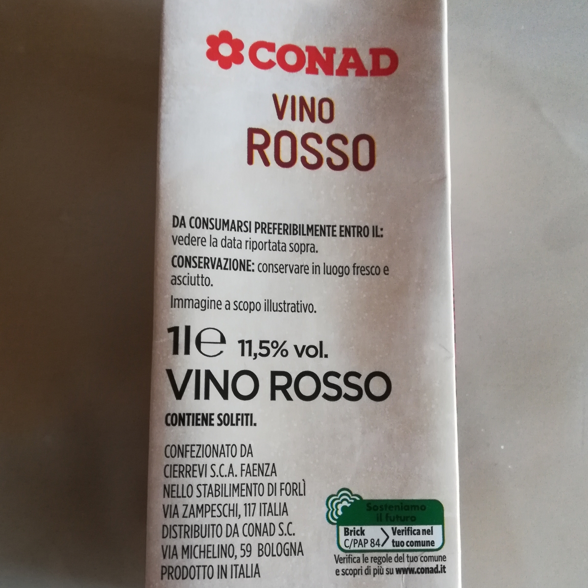 Vino rosso from Conad - Vegan Product Reviews & Ratings | abillion