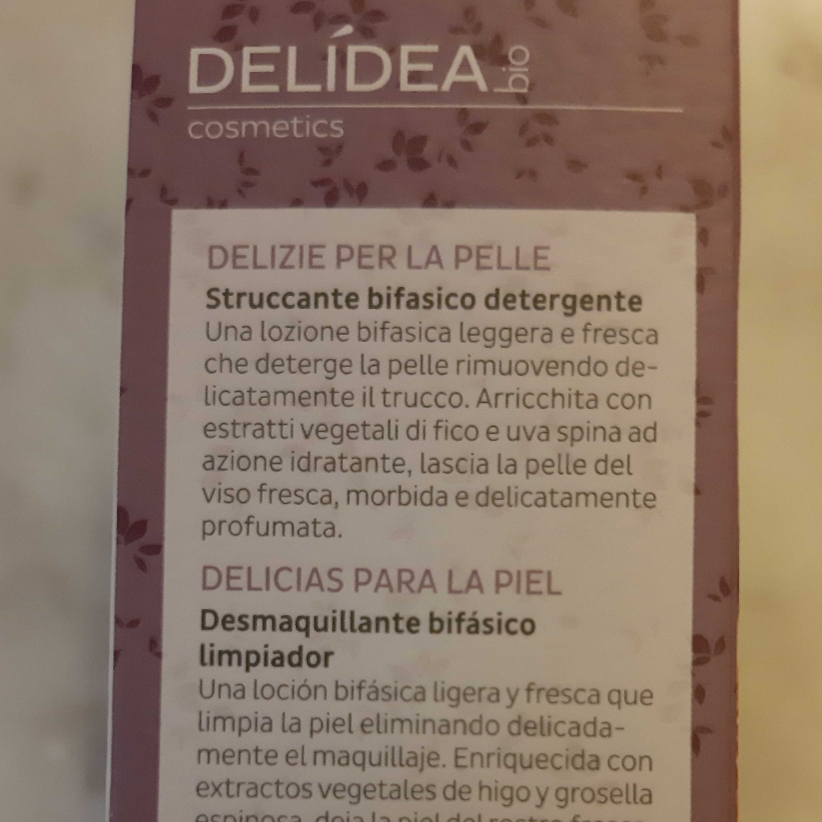 struccante bifasico detergente from Delídea bio cosmetics - Vegan ...