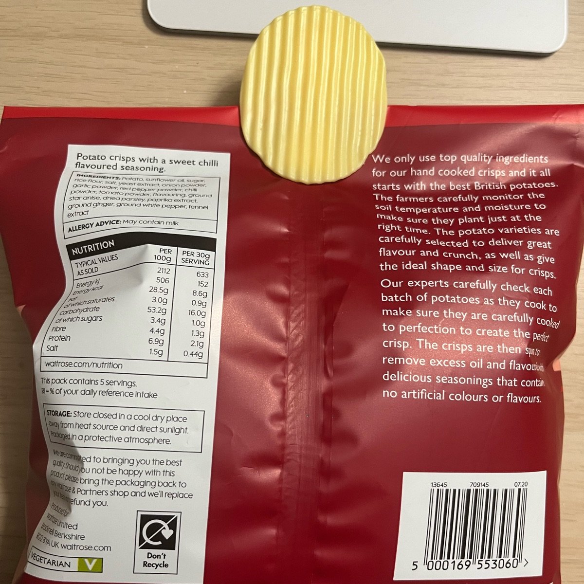 Hand Cooked Sweet Chili Crisps from Waitrose - Vegan Product Reviews ...
