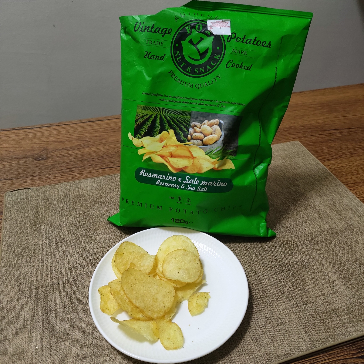 Rosemary and Sea Salt Premium Potato Chips from Fox Nut & Snack - Vegan ...
