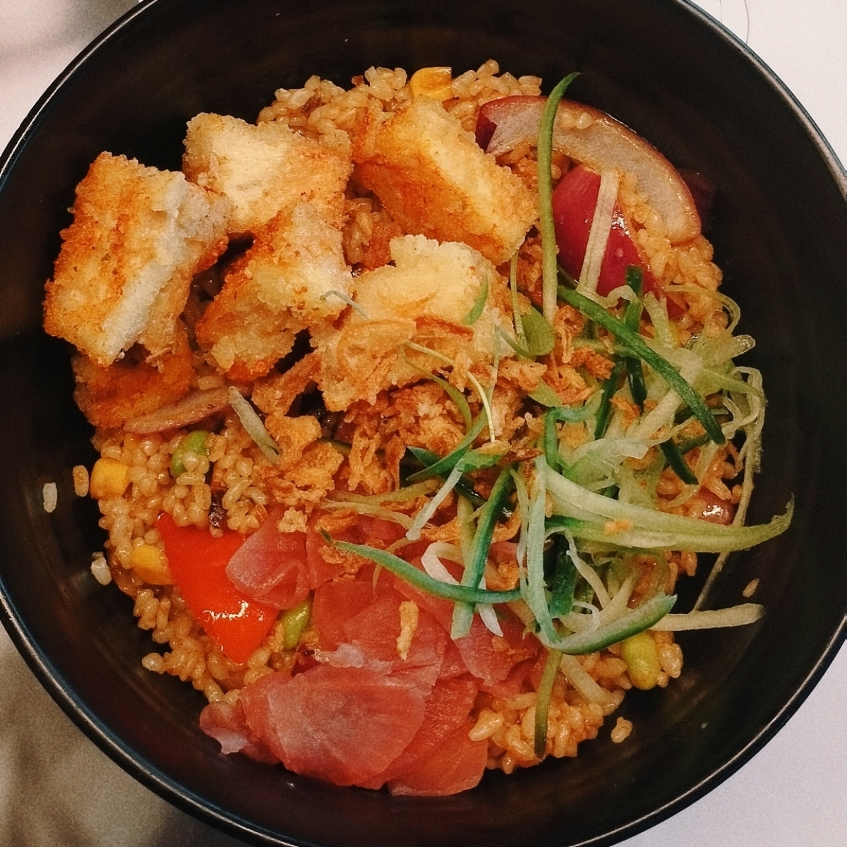 Cha han shichimi tofu at Wagamama, Camden - Vegan Dish Reviews ...