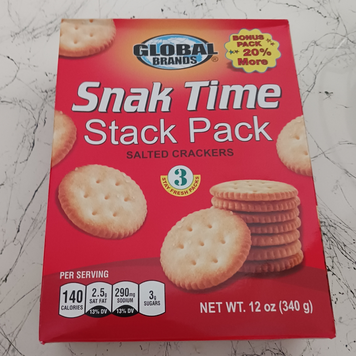 Snak Time Salted Crackers from Global Brands - Vegan Product Reviews & Ratings | abillion