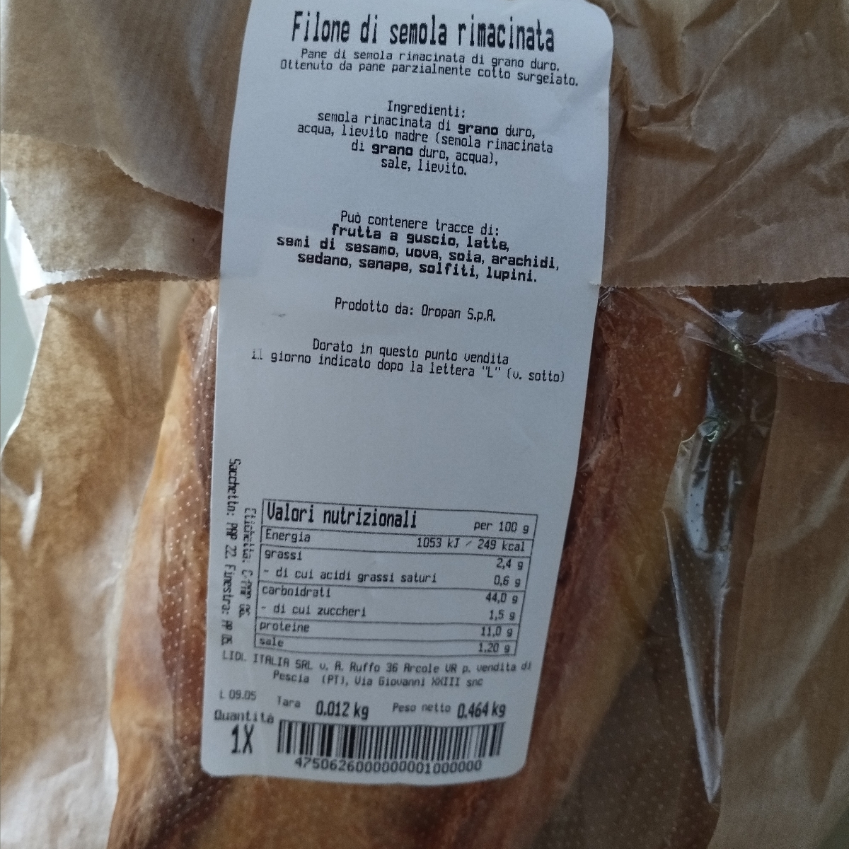 filone di semola Rimacinata from Lidl - Vegan Product Reviews & Ratings ...