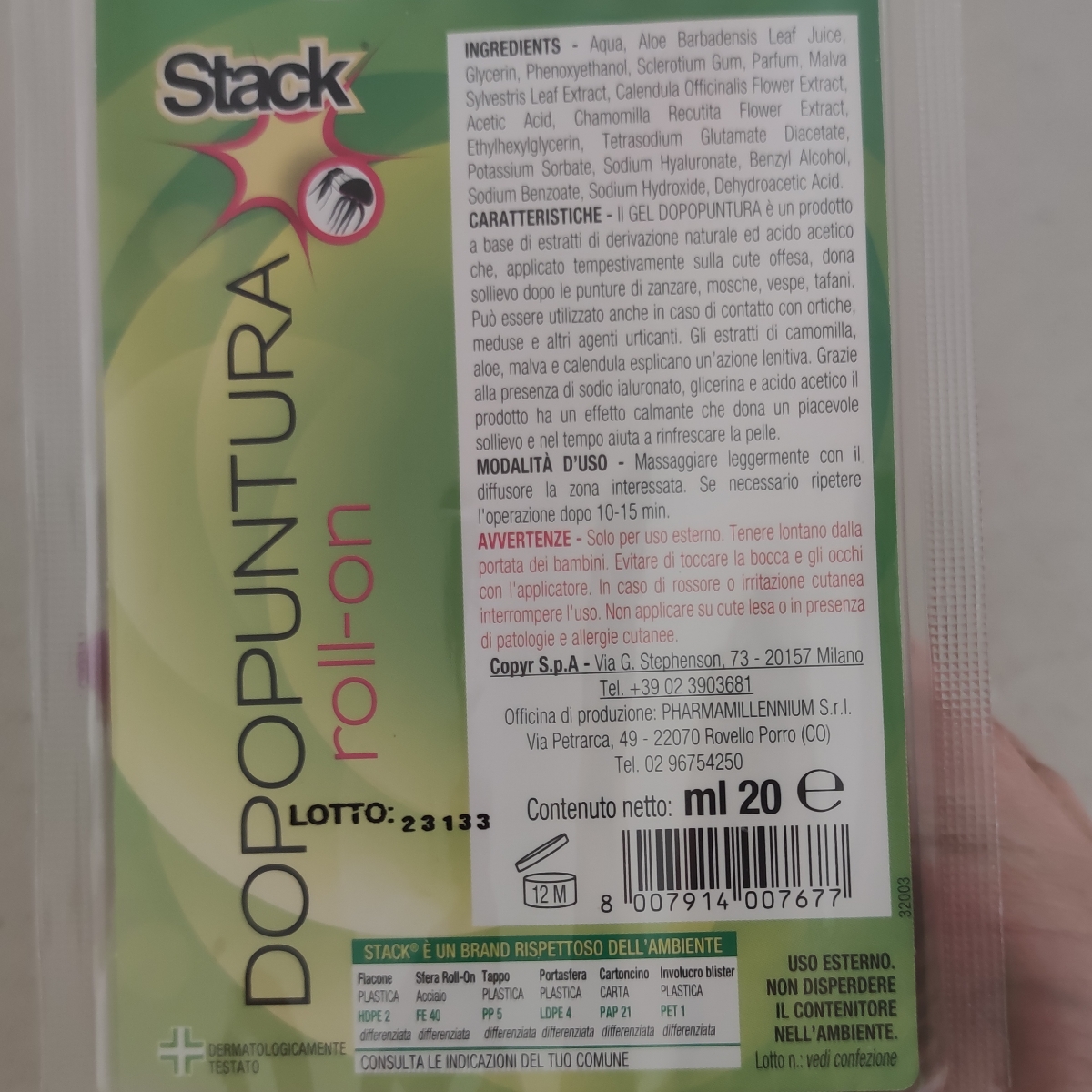 Stack - Dopopuntura roll-on from Copyr - Vegan Product Reviews & Ratings | abillion