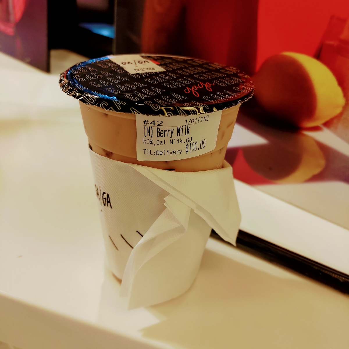 Berry Oat Milk at GAGA attitude in a cup ชั้น M, Bangkok - Vegan Dish ...