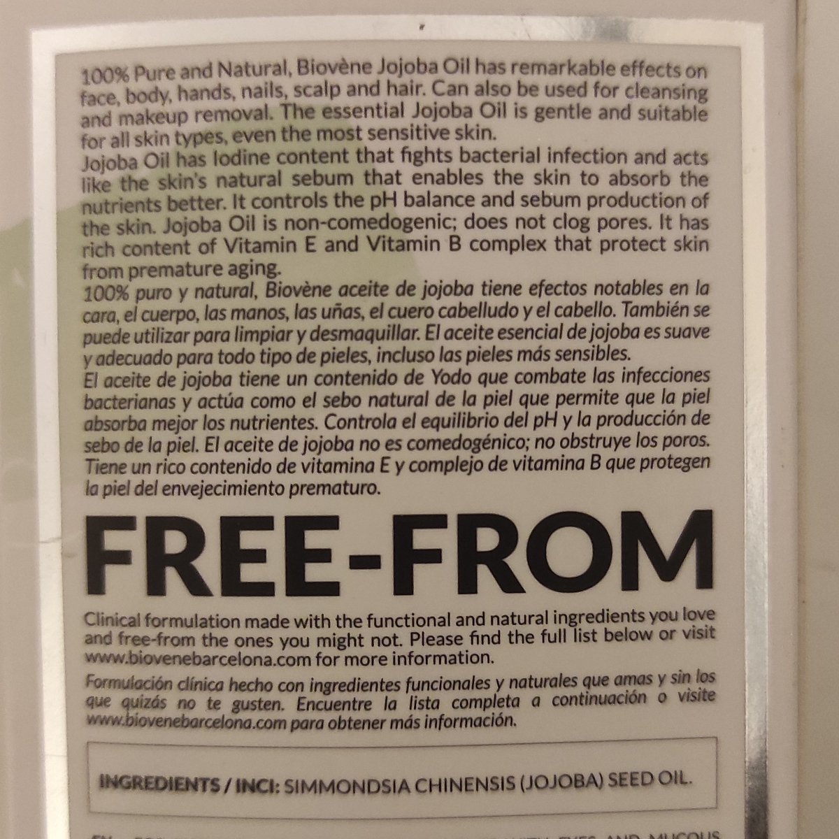 Jojoba Oil from Biovène - Vegan Product Reviews & Ratings | abillion