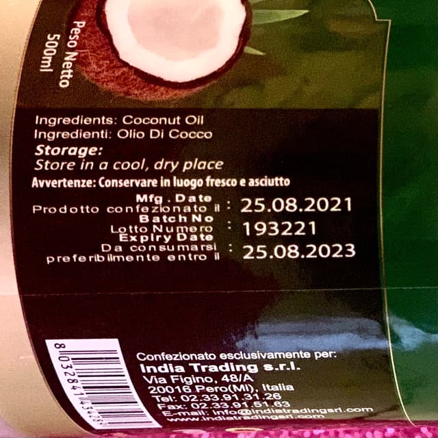 Coconut Virgin Oil from ITS COLOMBO - Vegan Product Reviews & Ratings ...