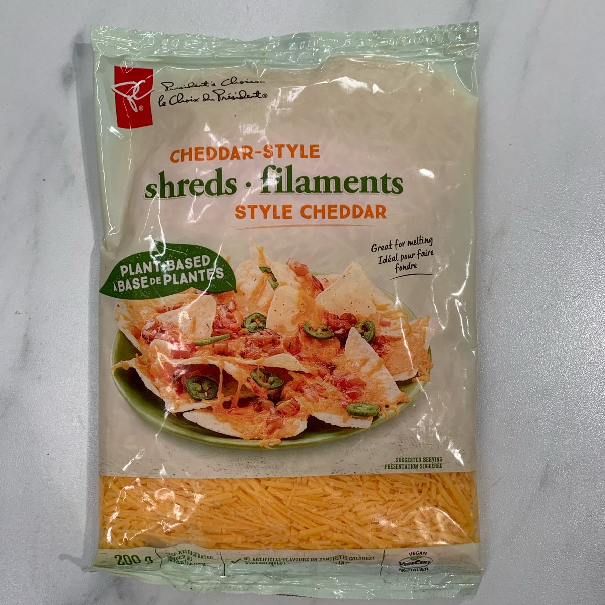 Cheddar Style Shreds from President's Choice - Vegan Product Reviews ...