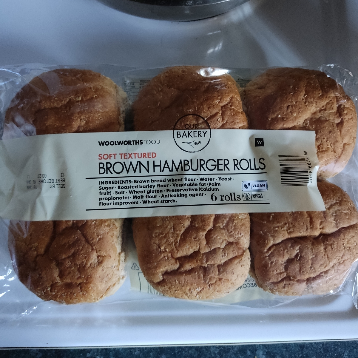 soft textured brown hamburger rolls from Woolworths Food - Vegan ...