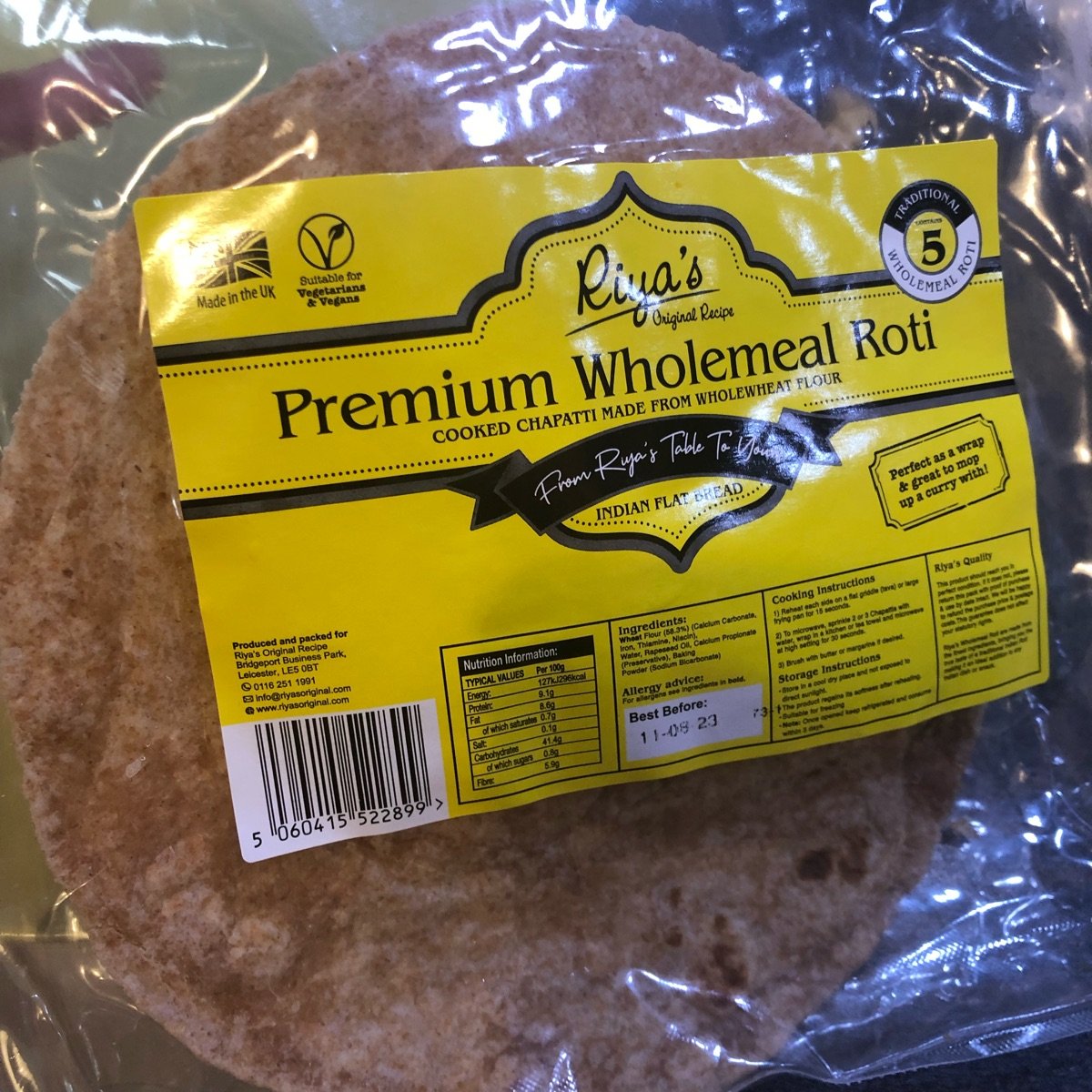 Premium Wholemeal Roti from Riya's - Vegan Product Reviews & Ratings ...