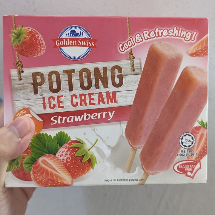 Golden Swiss Potong Ice Cream Strawberry Review | abillion