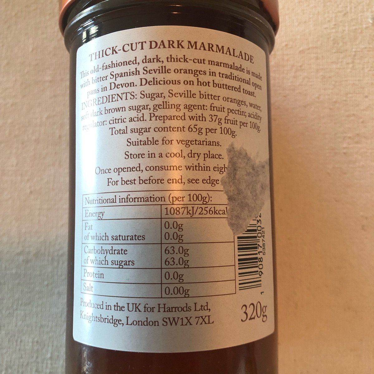 Thick-Cut Dark Marmalade from Harrods - Vegan Product Reviews & Ratings ...
