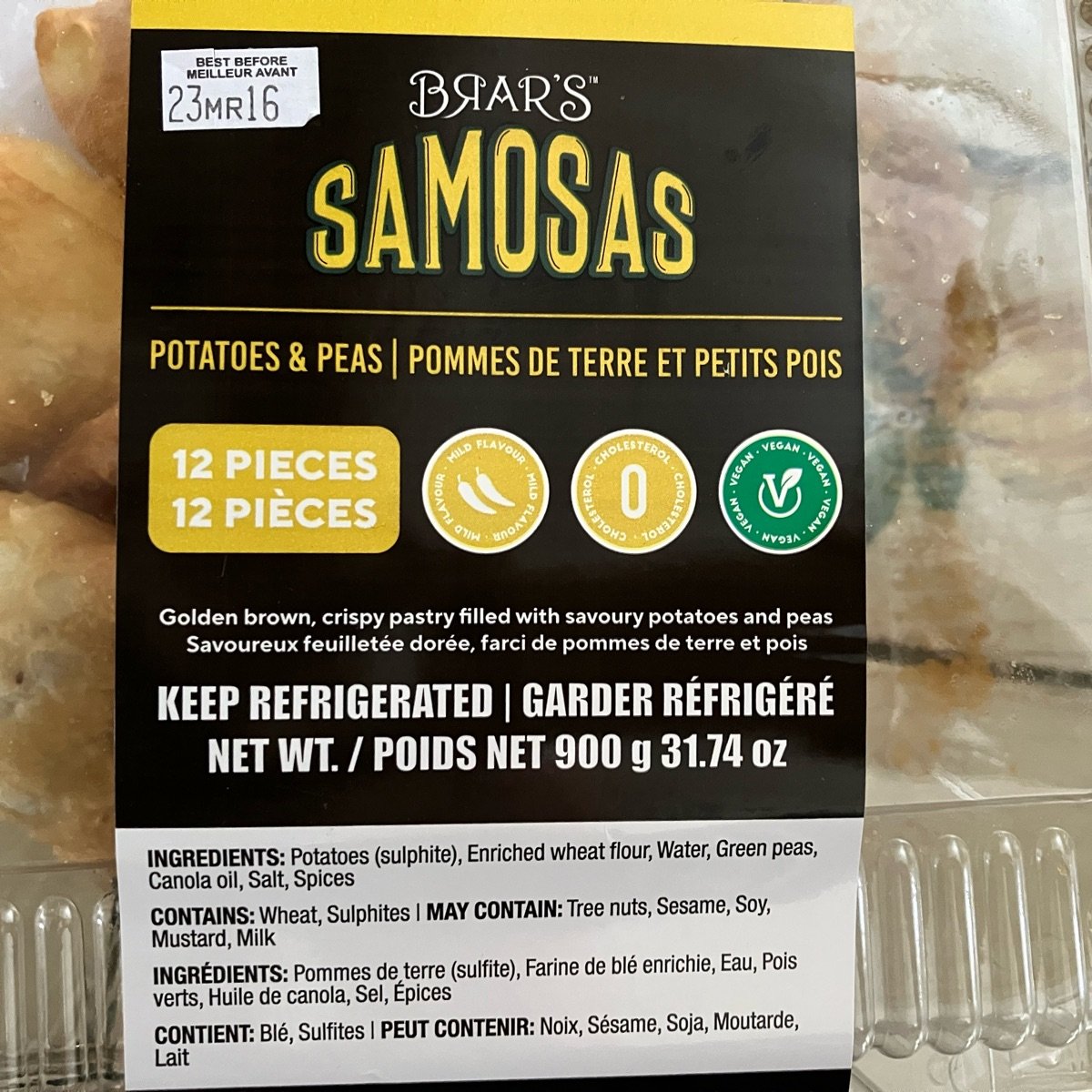 Samosas from Brar’s - Vegan Product Reviews & Ratings | abillion