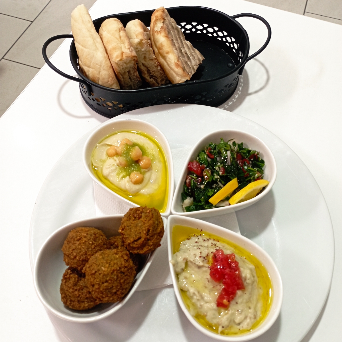 Mini mix meal at Falafel Restaurant, Sarajevo - Vegan Dish Reviews ...