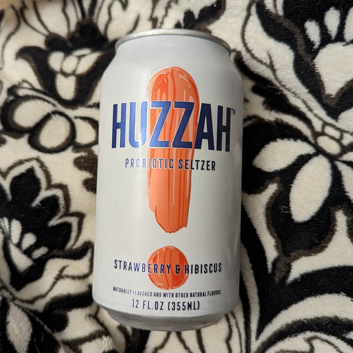 Huzzah Probiotic Seltzer Strawberry Hibiscus Review | abillion