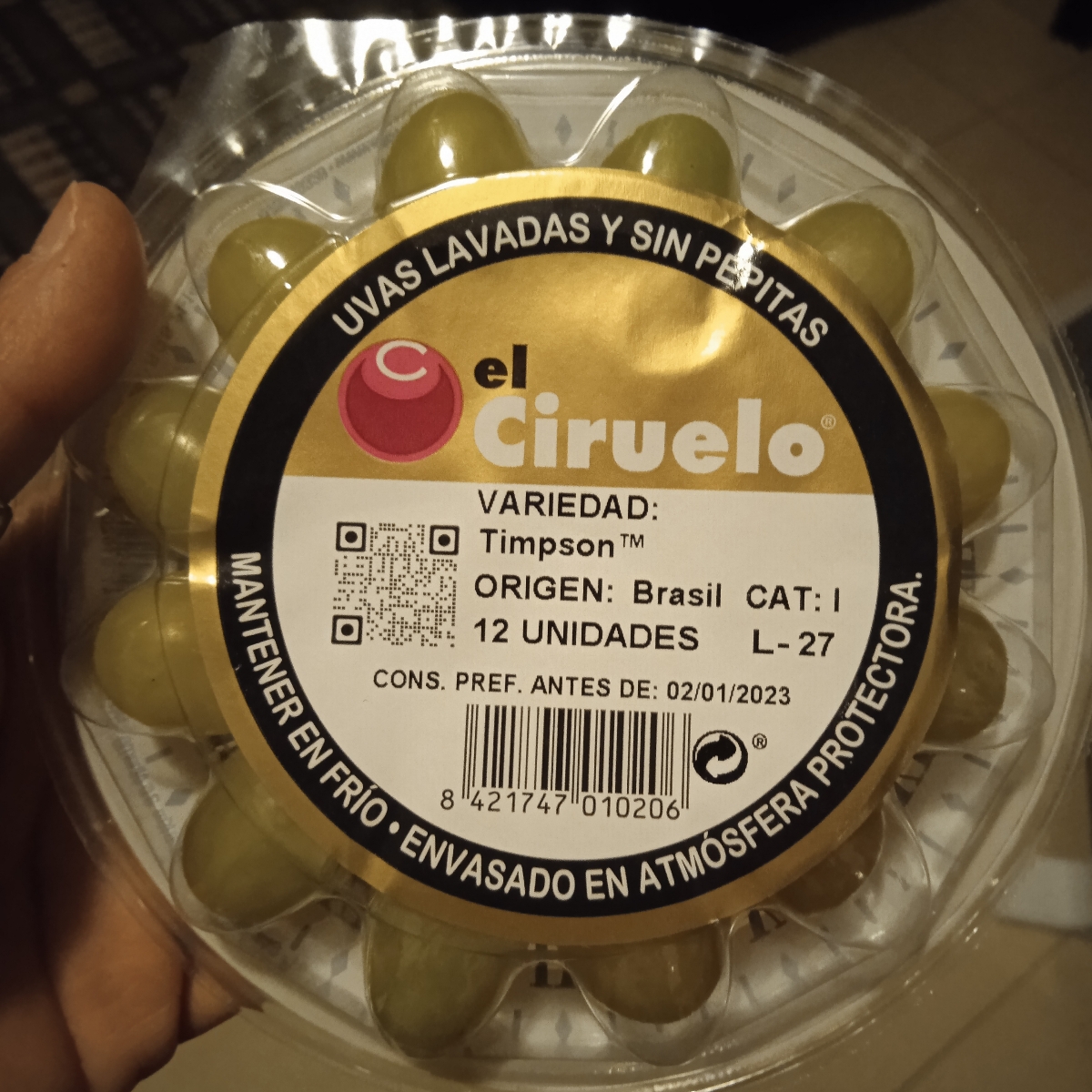 Uvas lavadas y sin pepitas from El ciruelo - Vegan Product Reviews & Ratings | abillion