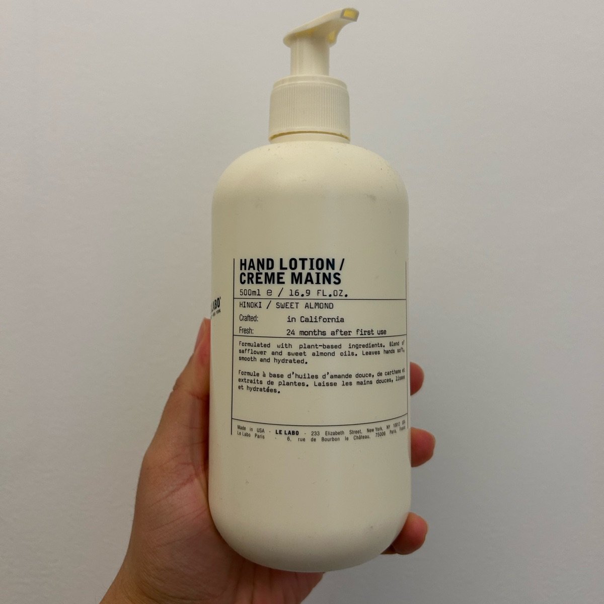 Hinoki/Sweet Almond hand lotion from Le Labo - Vegan Product Reviews ...