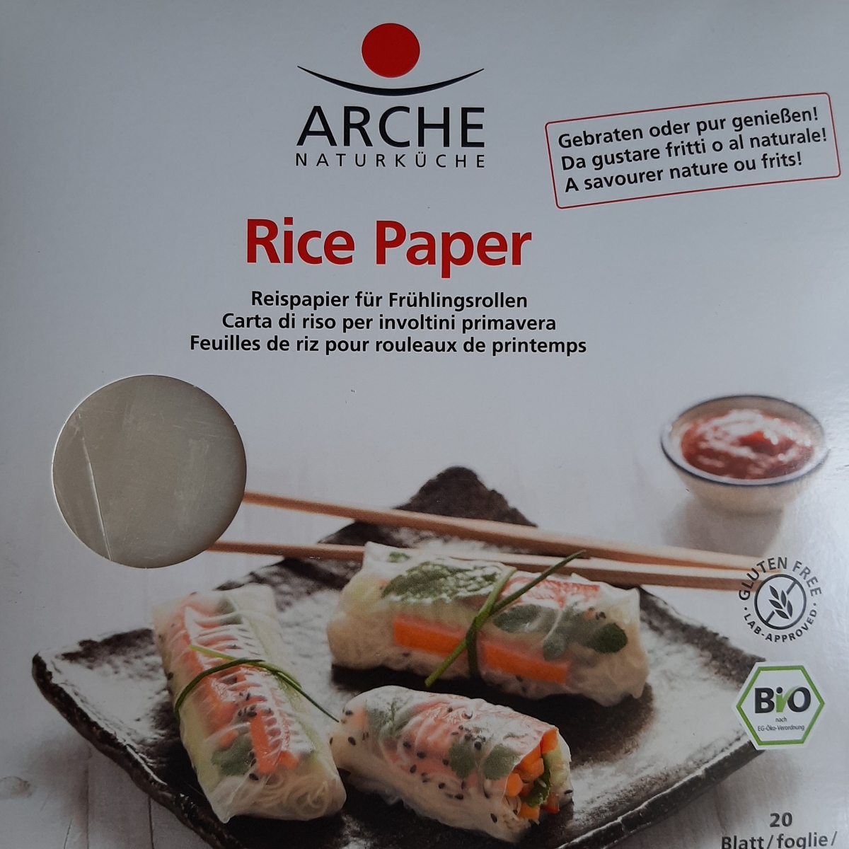 Carta di riso (rice paper) from Arche Naturküche - Vegan Product ...