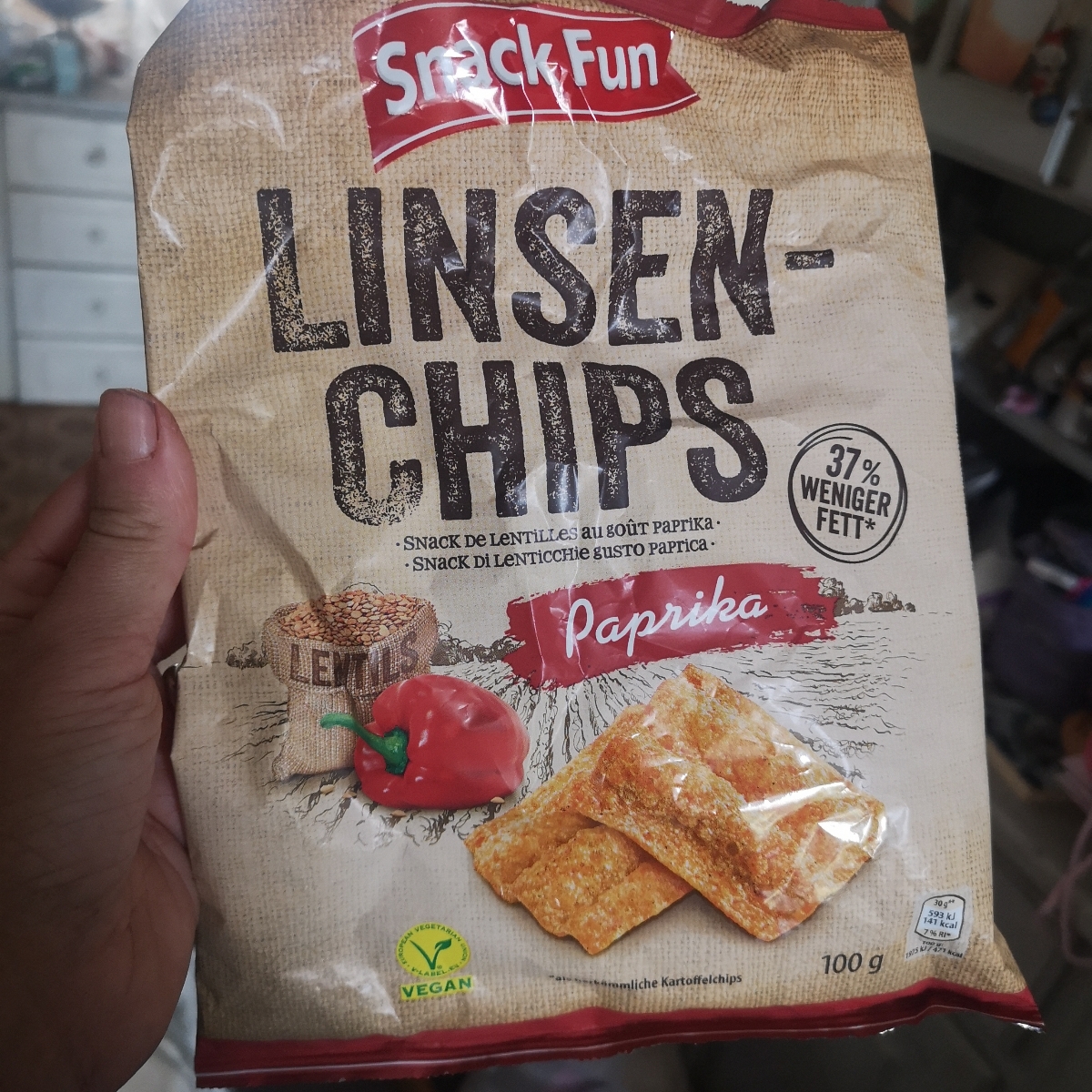 linsen chips paprika from Snack Fun - Vegan Product Reviews & Ratings ...