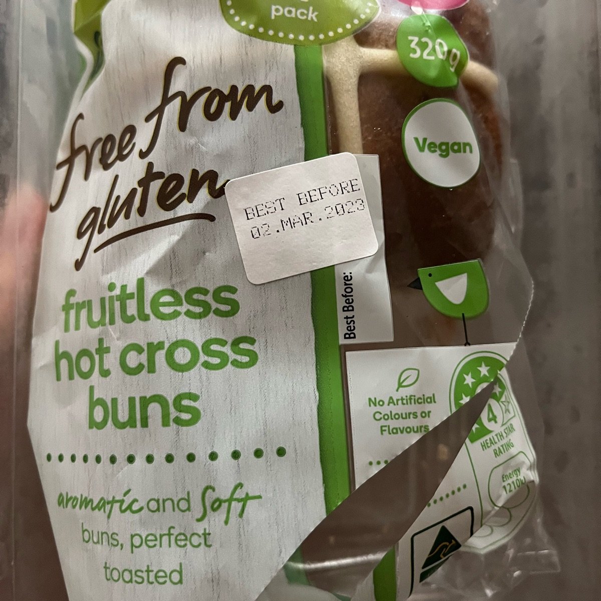 Free From Gluten Fruitless Hot Cross Buns from Countdown - Vegan ...