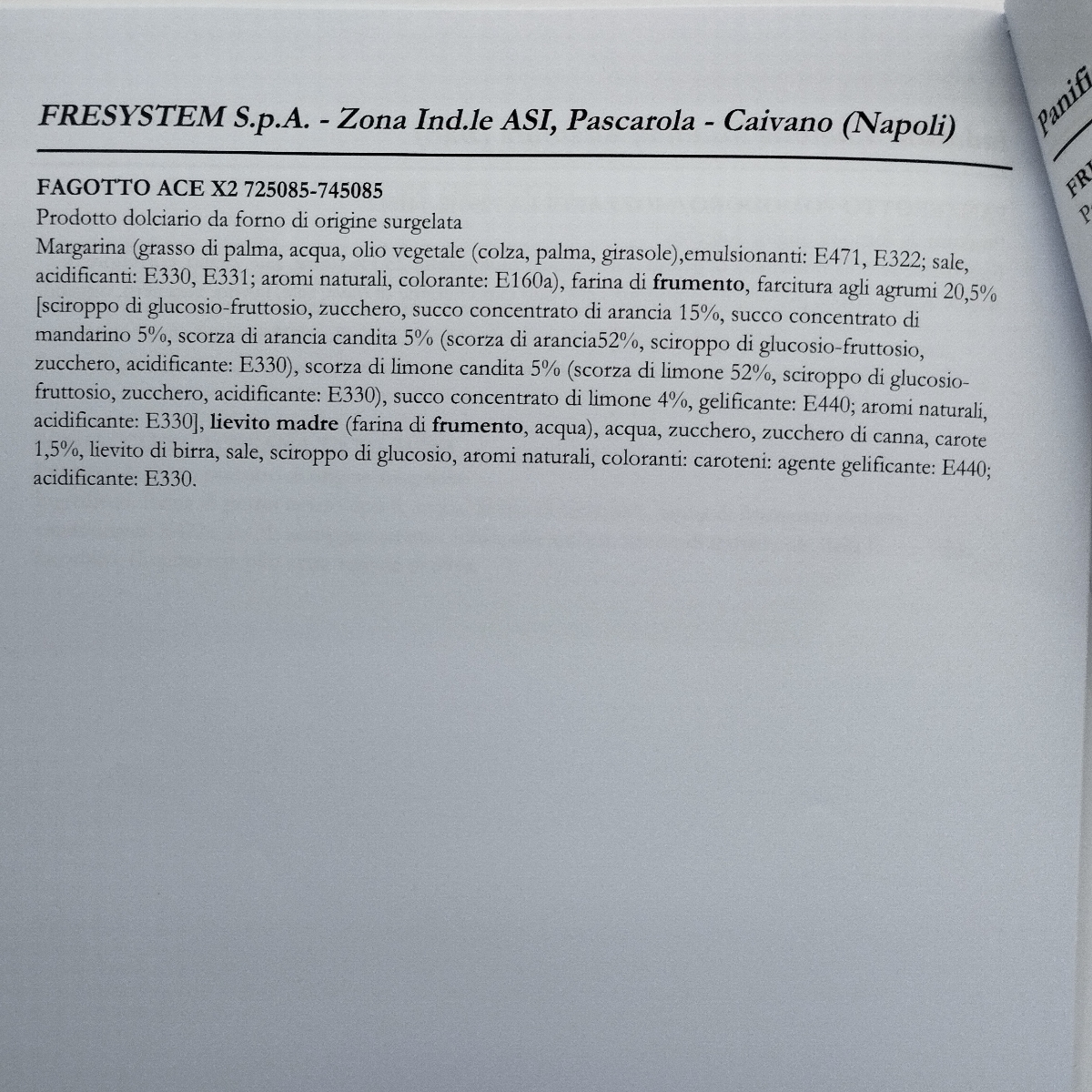 Fagotto ACE from Fresystem per Esselunga - Vegan Product Reviews ...