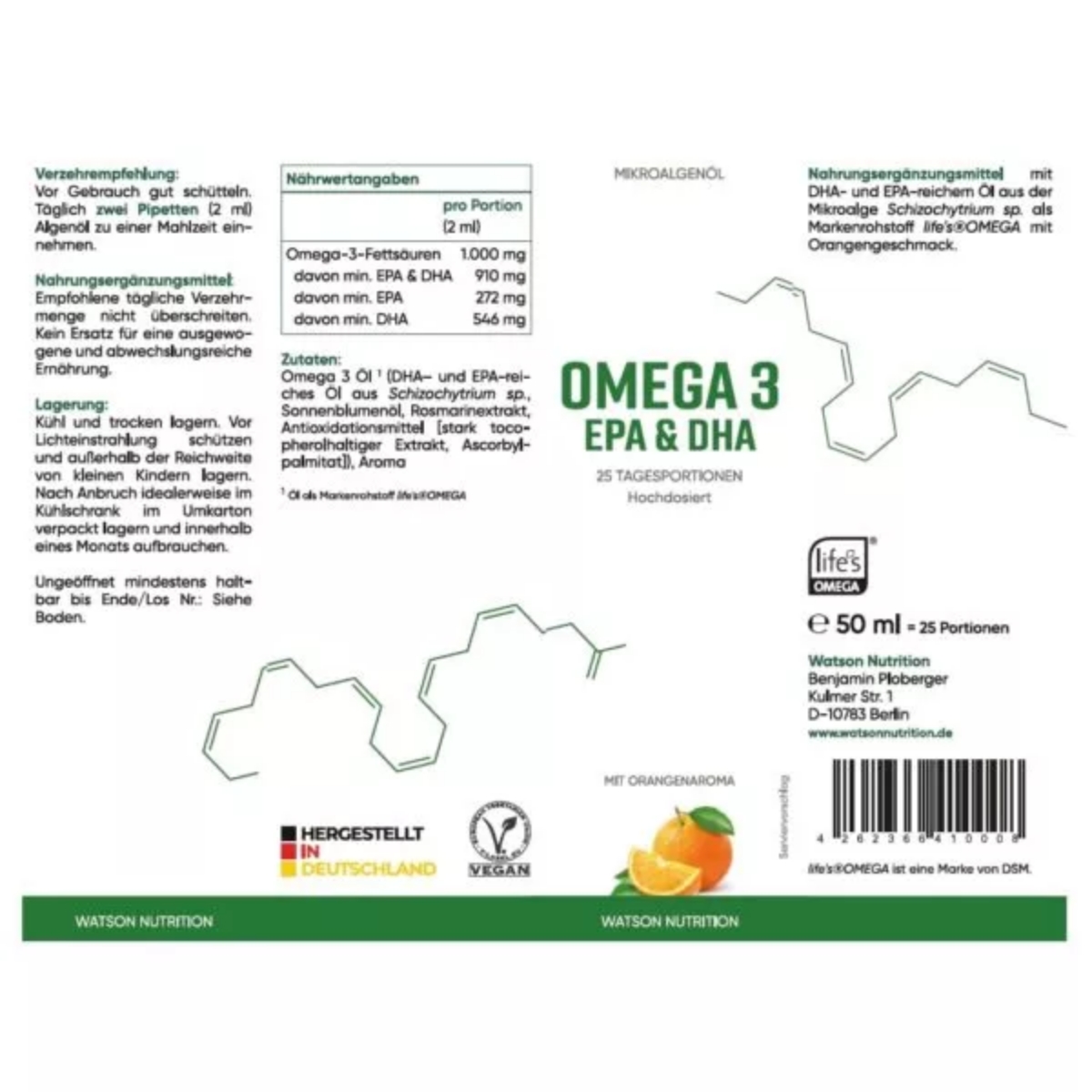 Omega 3 flüssig from Watson Nutrition - Vegan Product Reviews & Ratings ...