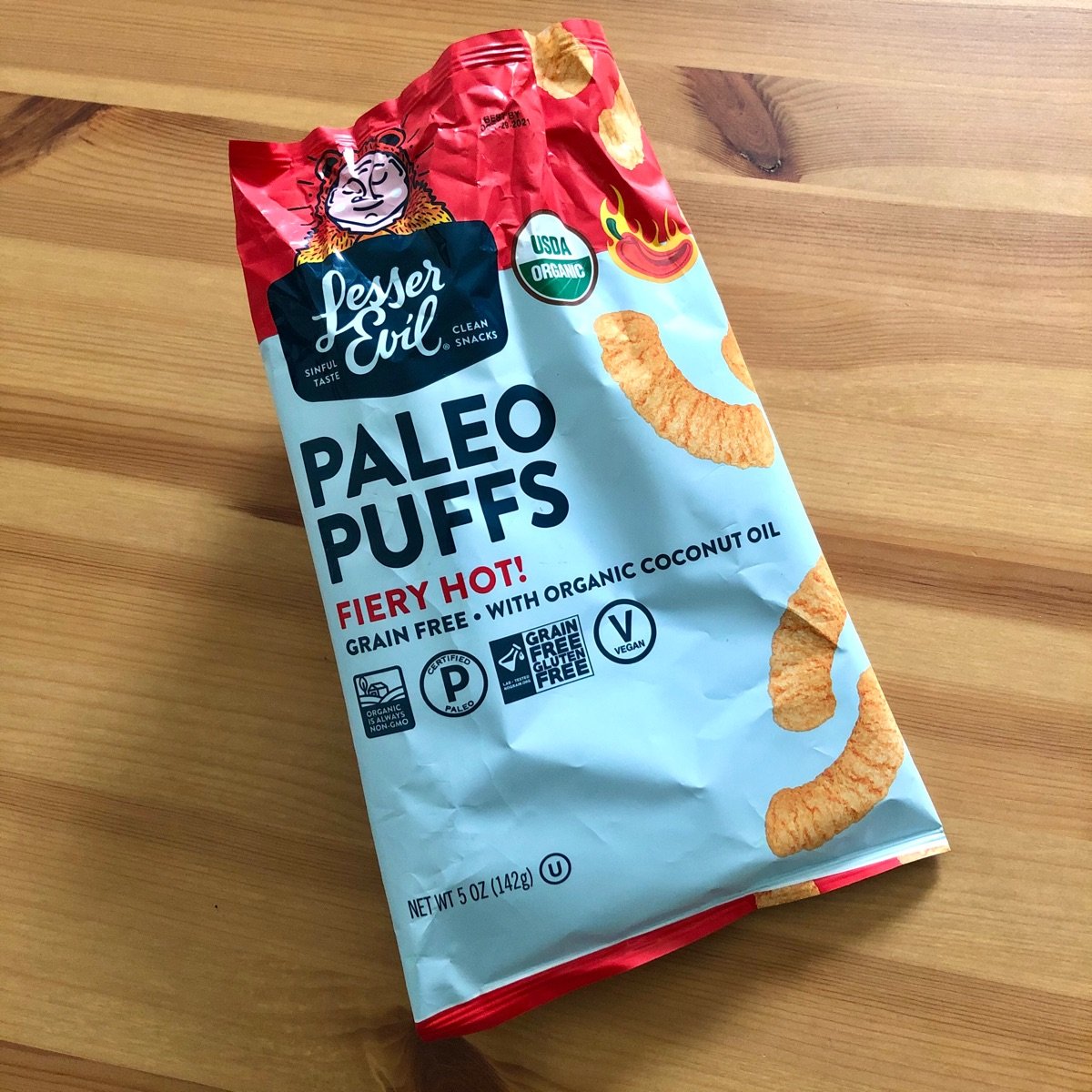 Lesser Evil Snacks - Paleo Puffs Fiery HOT! Review | abillion