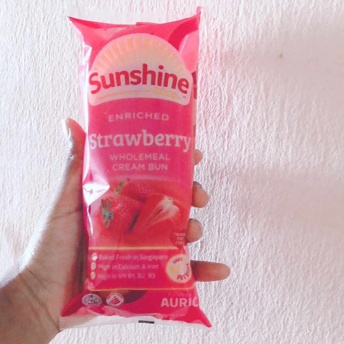 Strawberry Wholemeal Cream Bun from Sunshine Bakeries - Vegan Product ...