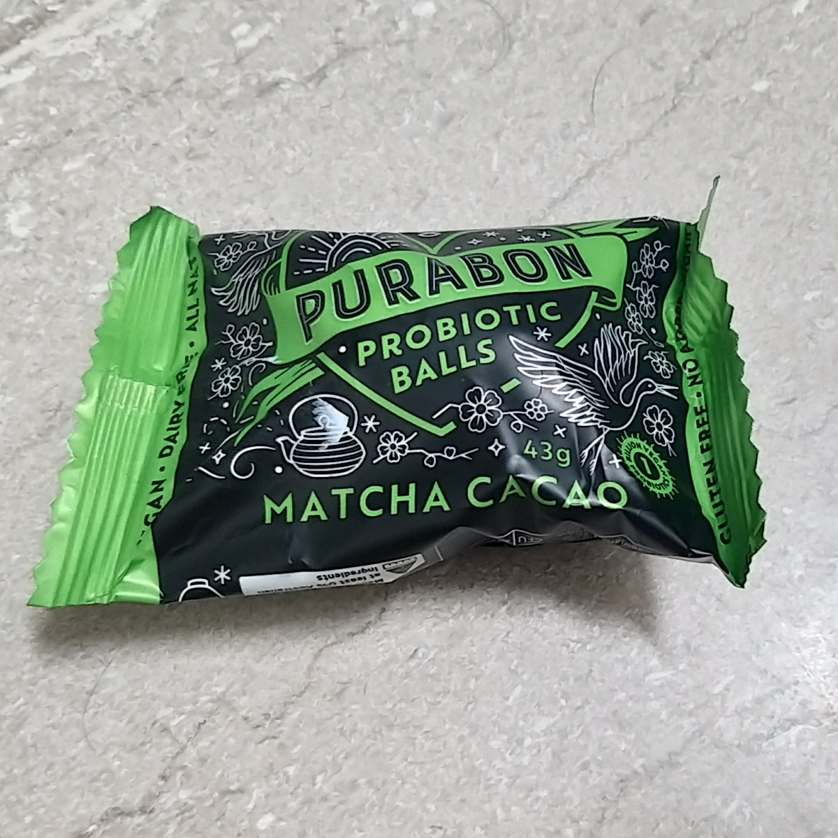 Matcha Cacao Probiotic Ball from Purabon - Vegan Product Reviews ...