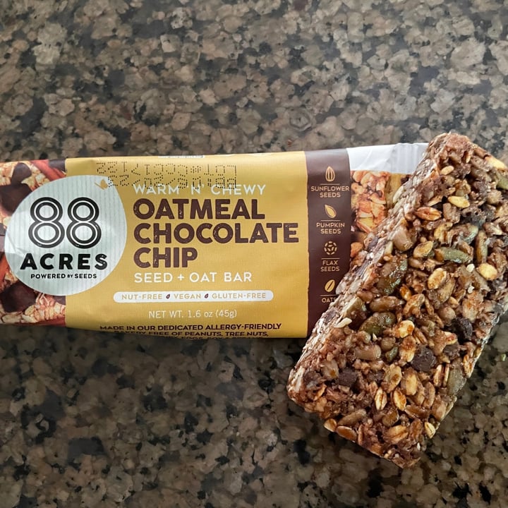 88 Acres oatmeal chocolate chip seed + oat bar Review | abillion