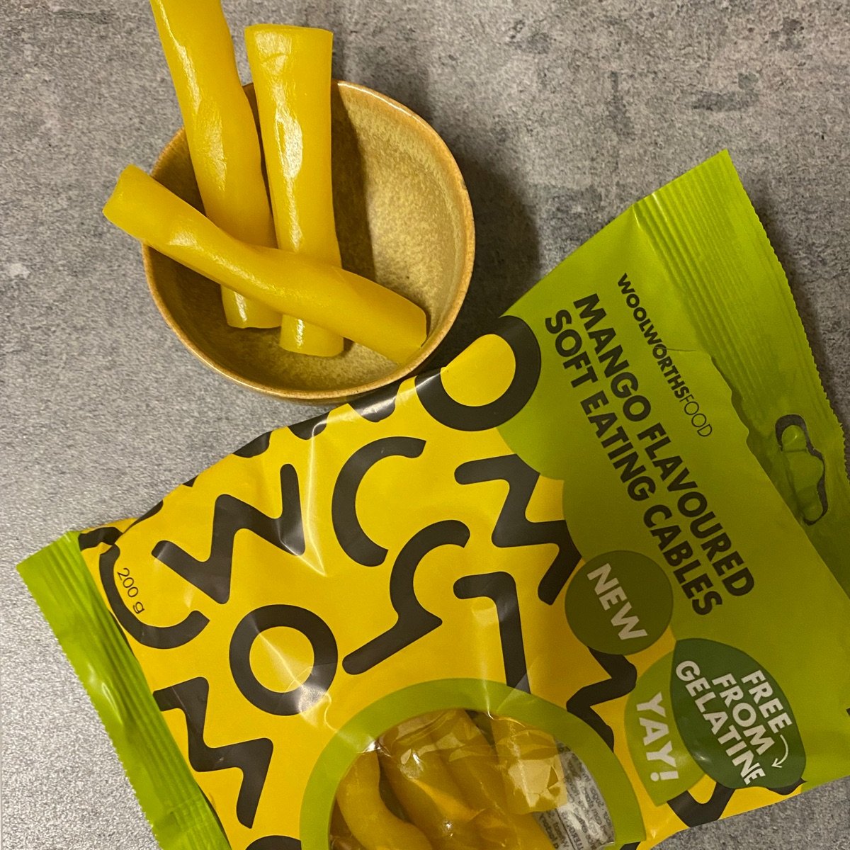 Mango Flavoured Soft eating cables from Woolworths Food - Vegan Product ...