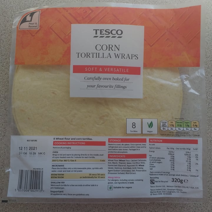 Tesco Corn tortilla wraps Review | abillion