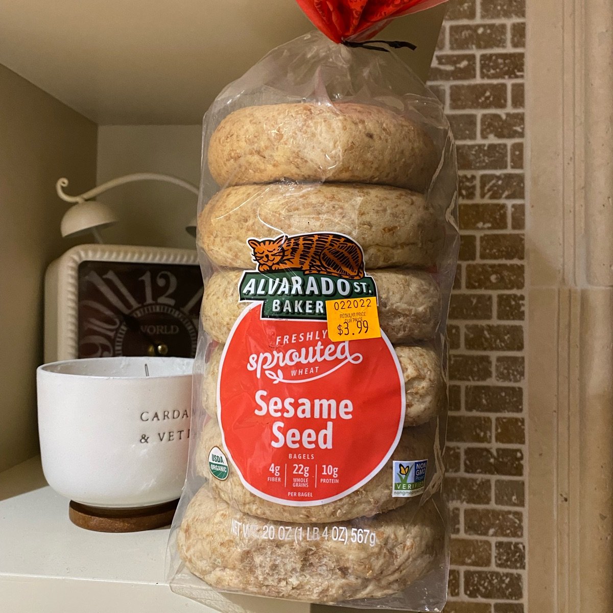 Freshly Sprouted Sesame Bagels from Alvarado St Bakery - Vegan Product ...