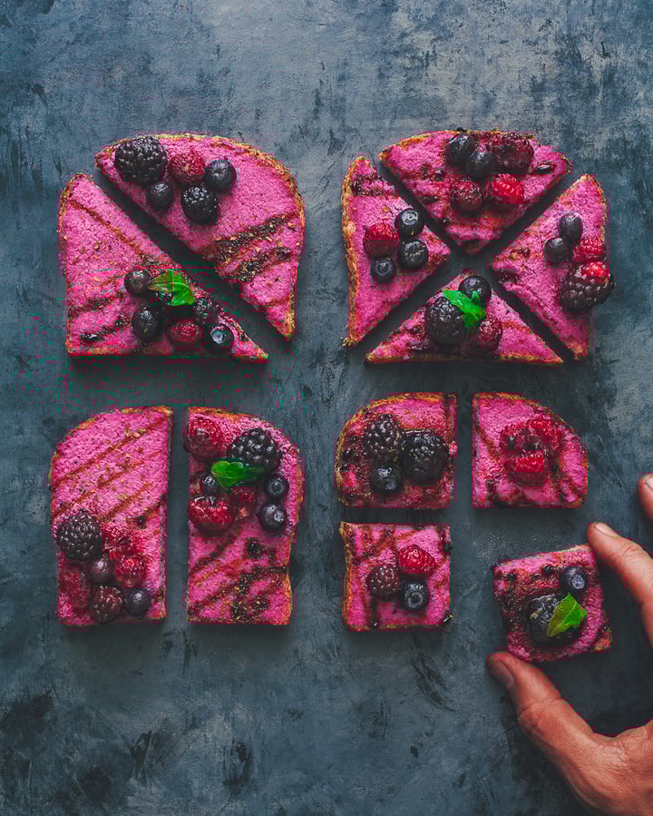 Pink Vegan Macadamia Cheese Toast Recipe | abillion