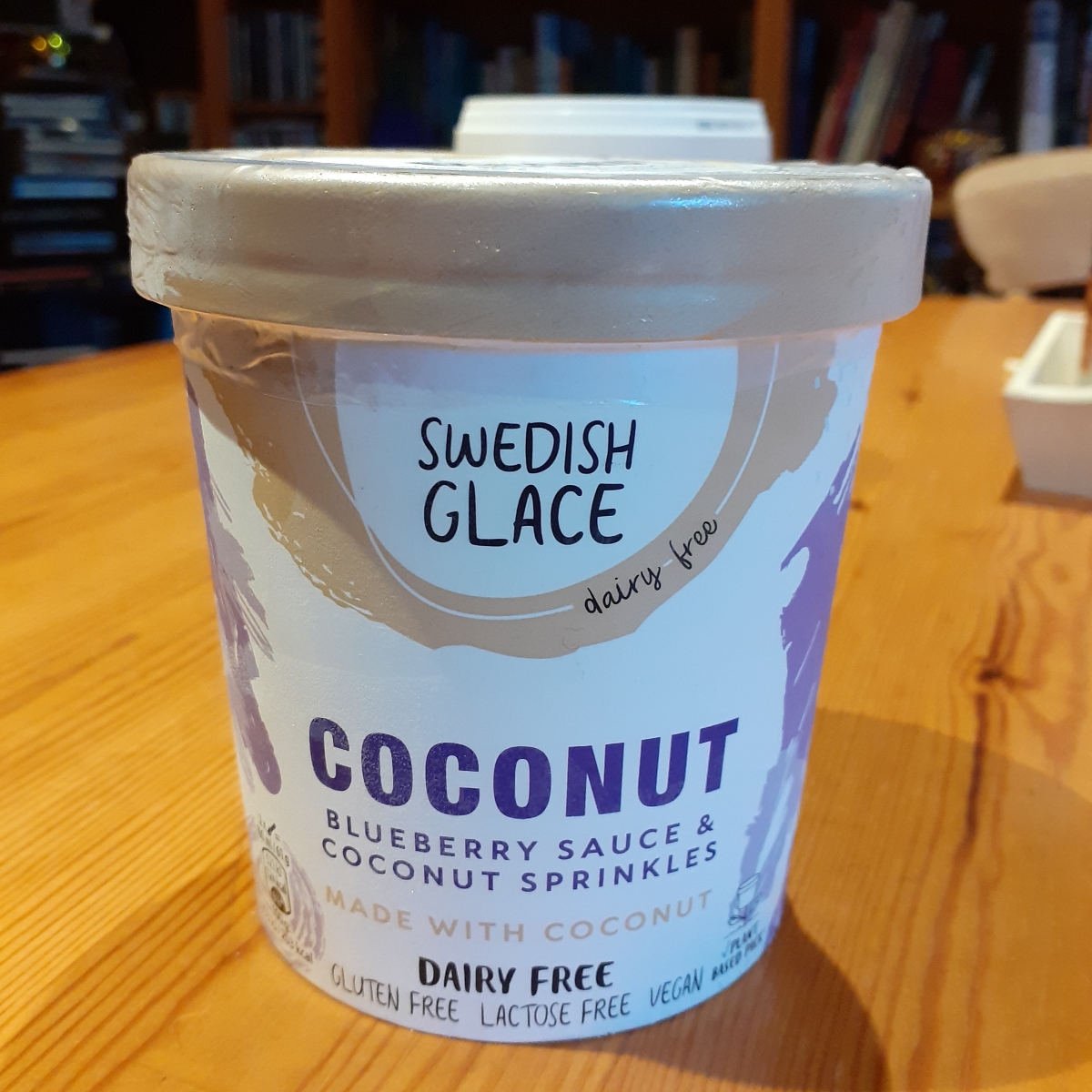 Swedish Glacé Coconut Blueberry Sauce And Coconut Sprinkles from ...