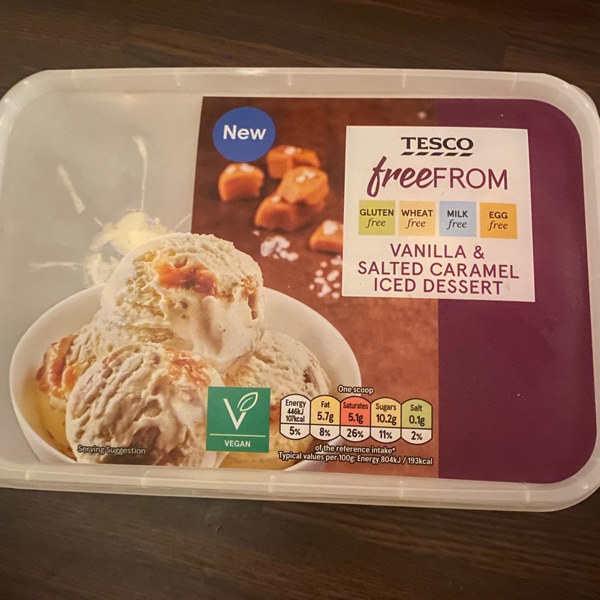 FREE FROM VANILLA AND SALTED CARAMEL ICED DESSERT from Tesco - Vegan ...