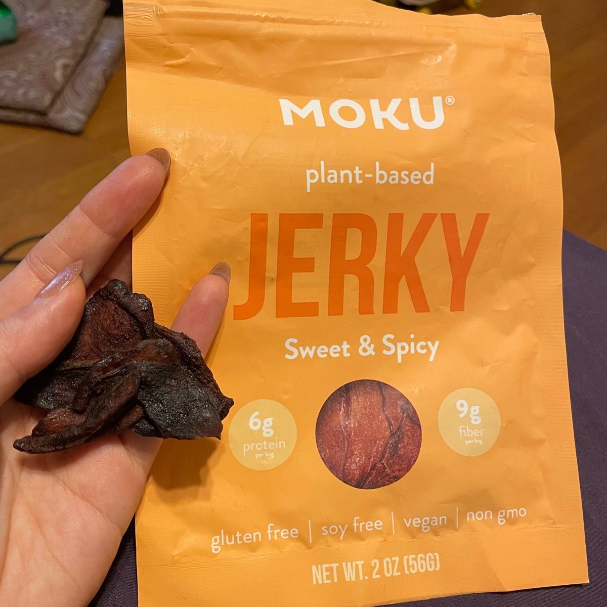 Plant Based Jerky Sweet & Spicy from Moku - Vegan Product Reviews & Ratings | abillion