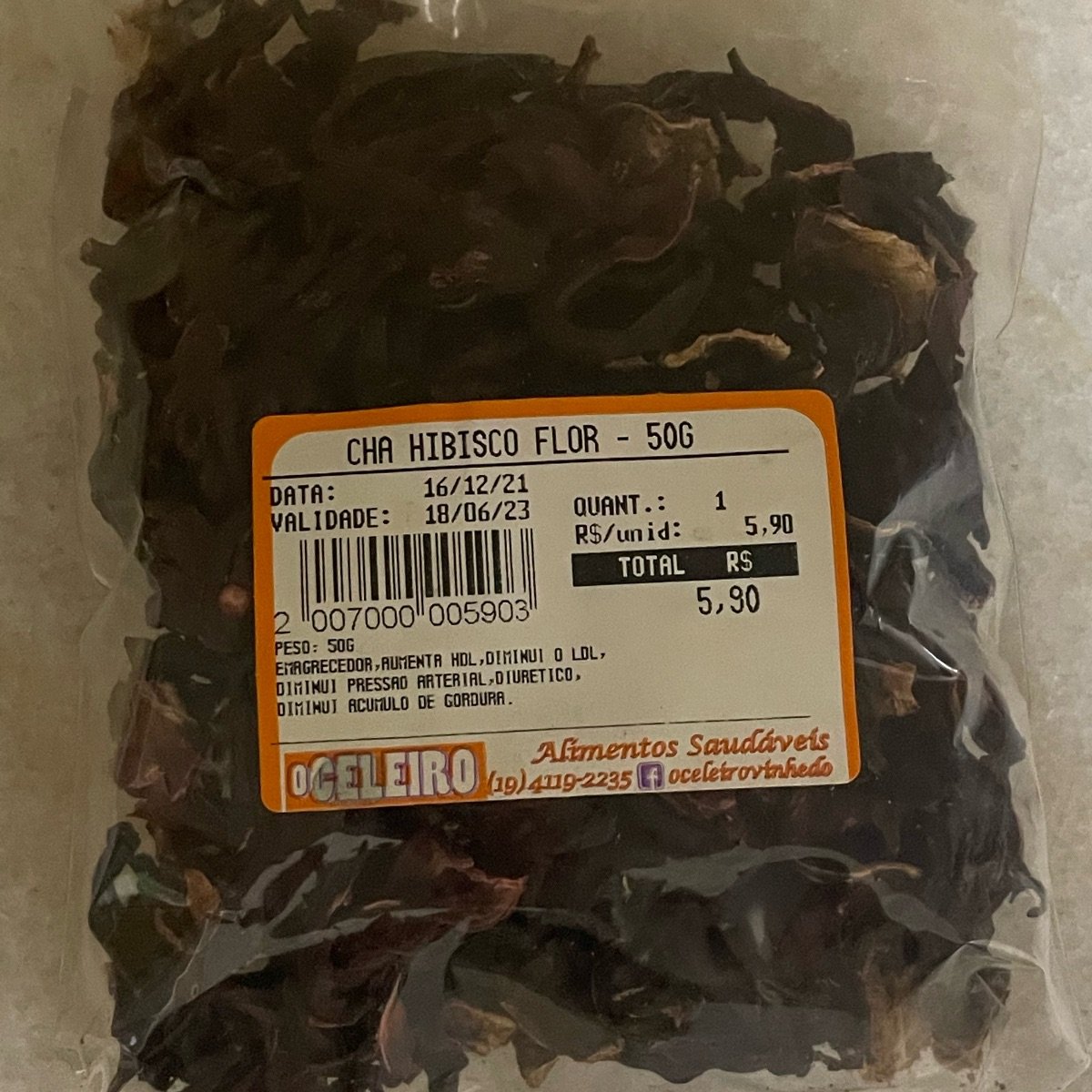 Chá de Hibisco from O Celeiro Comidas Naturais - Vegan Product Reviews ...